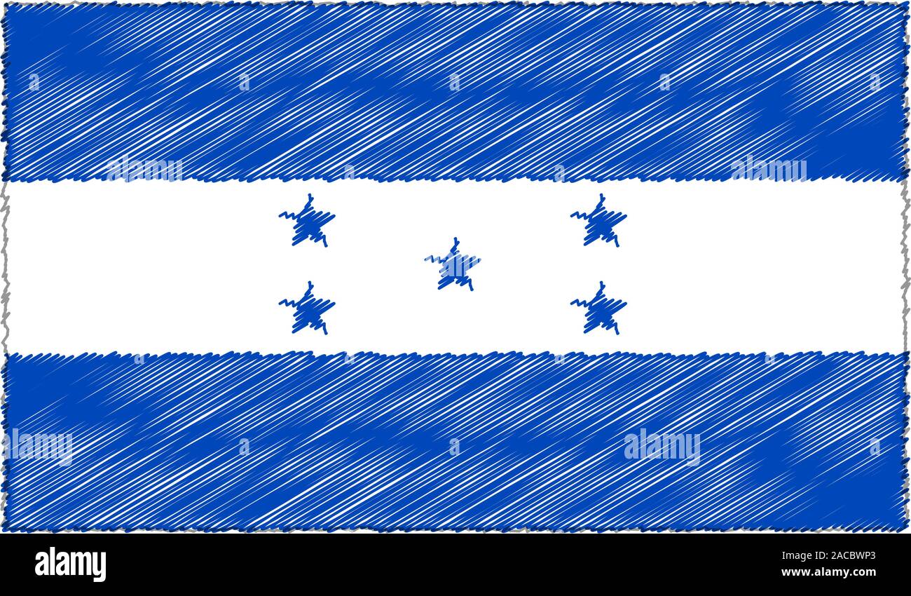 Vector Drawing of Sketch Style Honduras Flag Stock Vector Image & Art ...