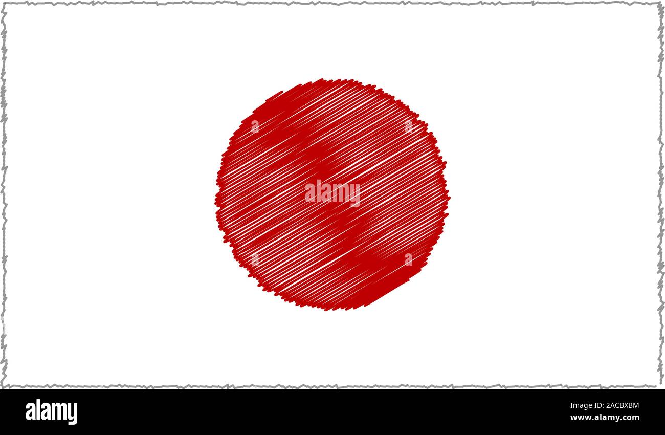 Vector Drawing of Sketch Style Japan Flag Stock Vector Image & Art - Alamy