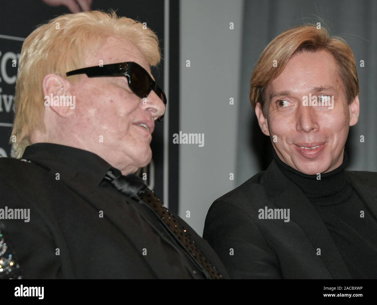 02 December 2019, Berlin: The singer Heino (l) and Helmut Werner ...