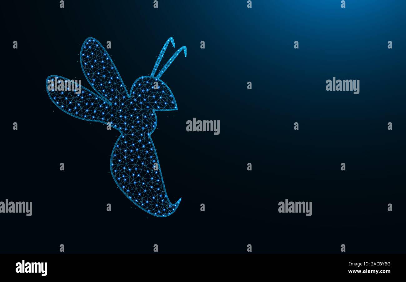 Hornet low poly icon, insect abstract geometric image, animal wireframe ...