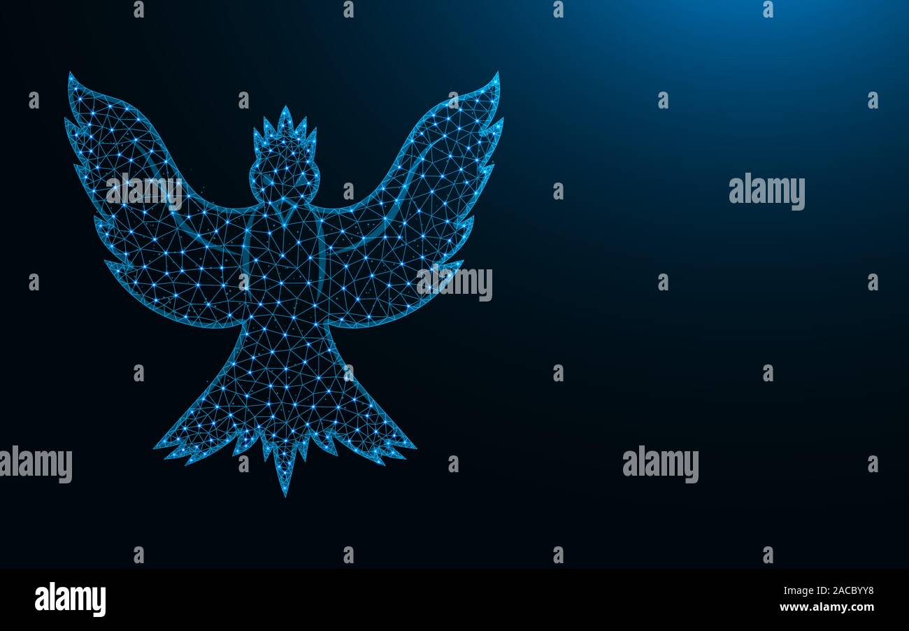 Phoenix bird low poly design, animal abstract geometric image ...