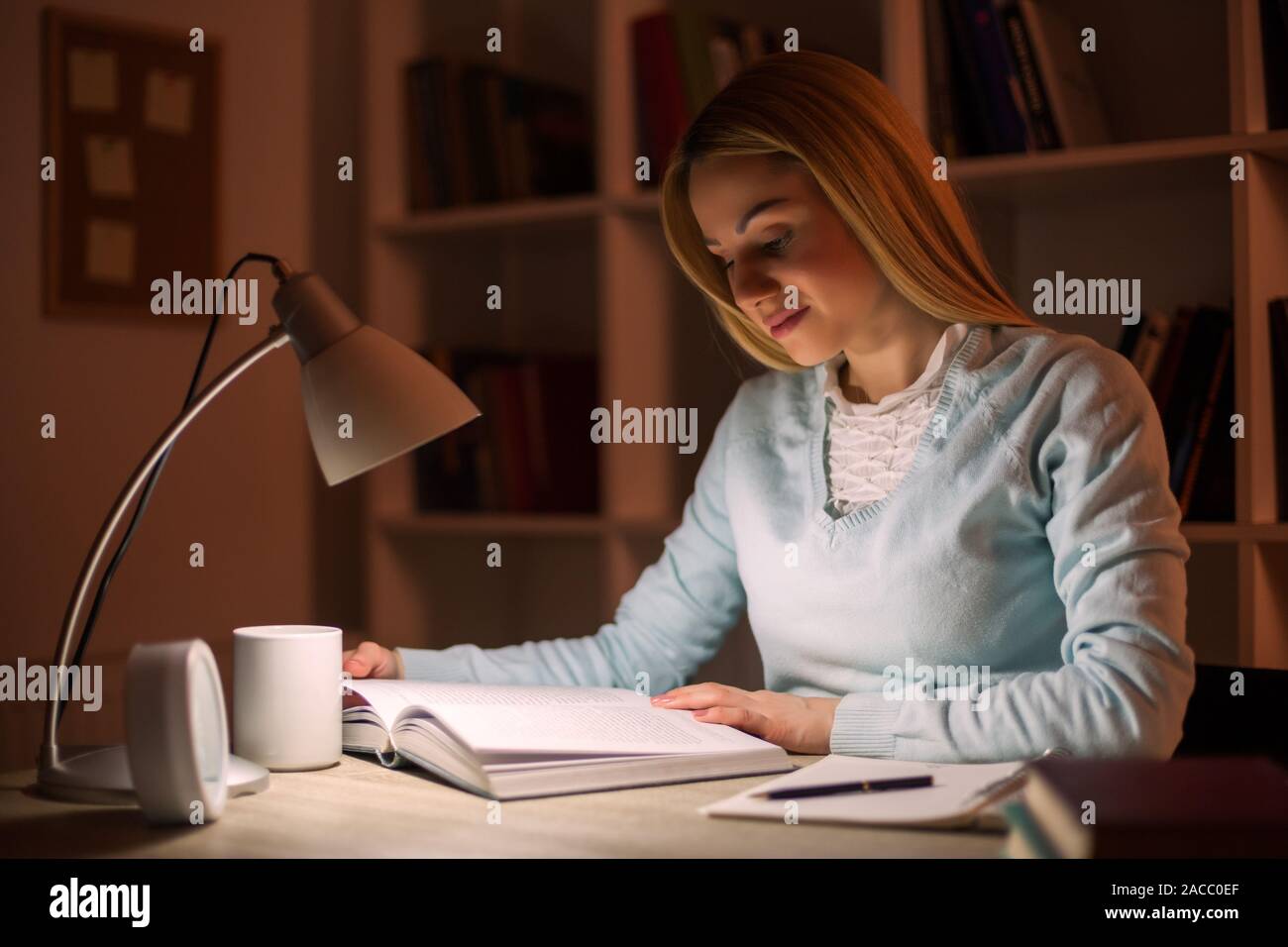 Student learning at home Stock Photo - Alamy