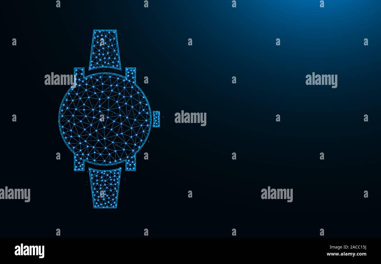 Wrist Watch low poly design, clock abstract geometric image, time ...