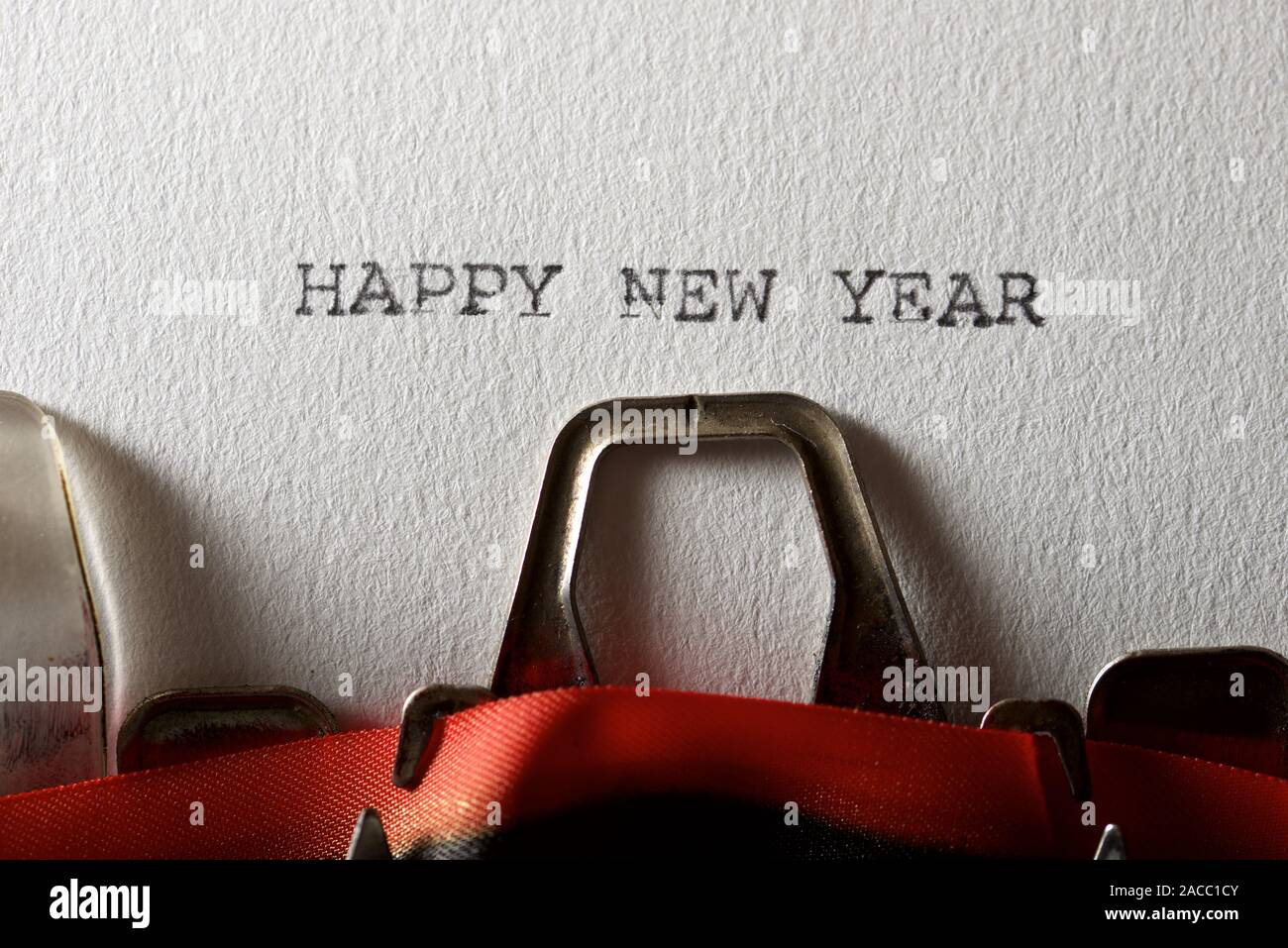 The sentence, Happy New Year, written with a typewriter Stock Photo - Alamy
