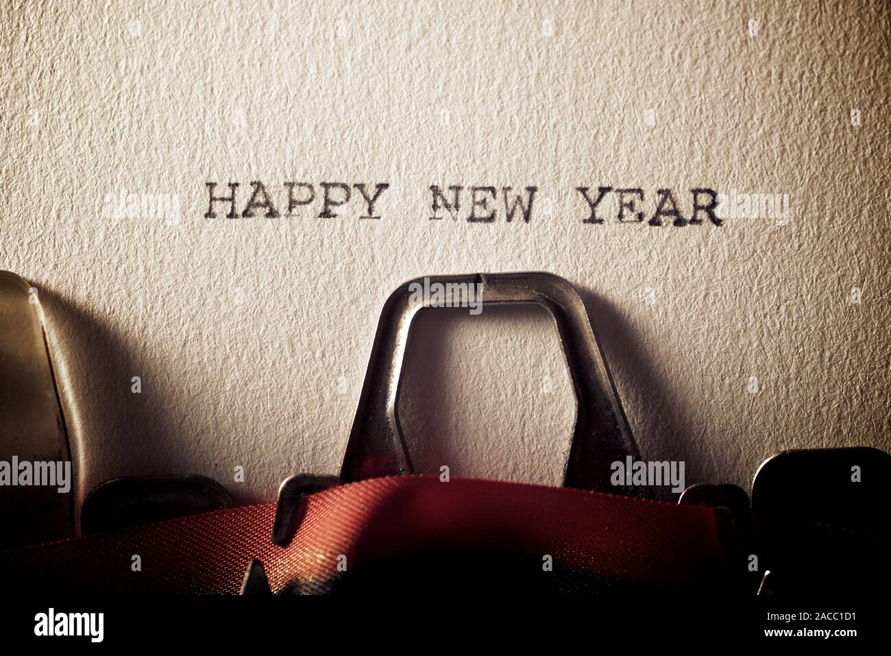 The sentence, Happy New Year, written with a typewriter Stock Photo - Alamy