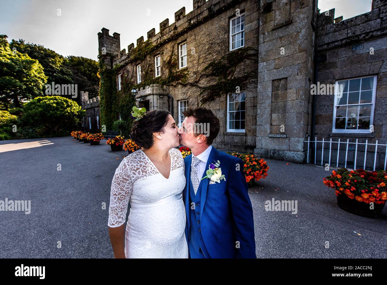 A mixed race couple married at Tregenna Castle Resort and Carbis Bay ...