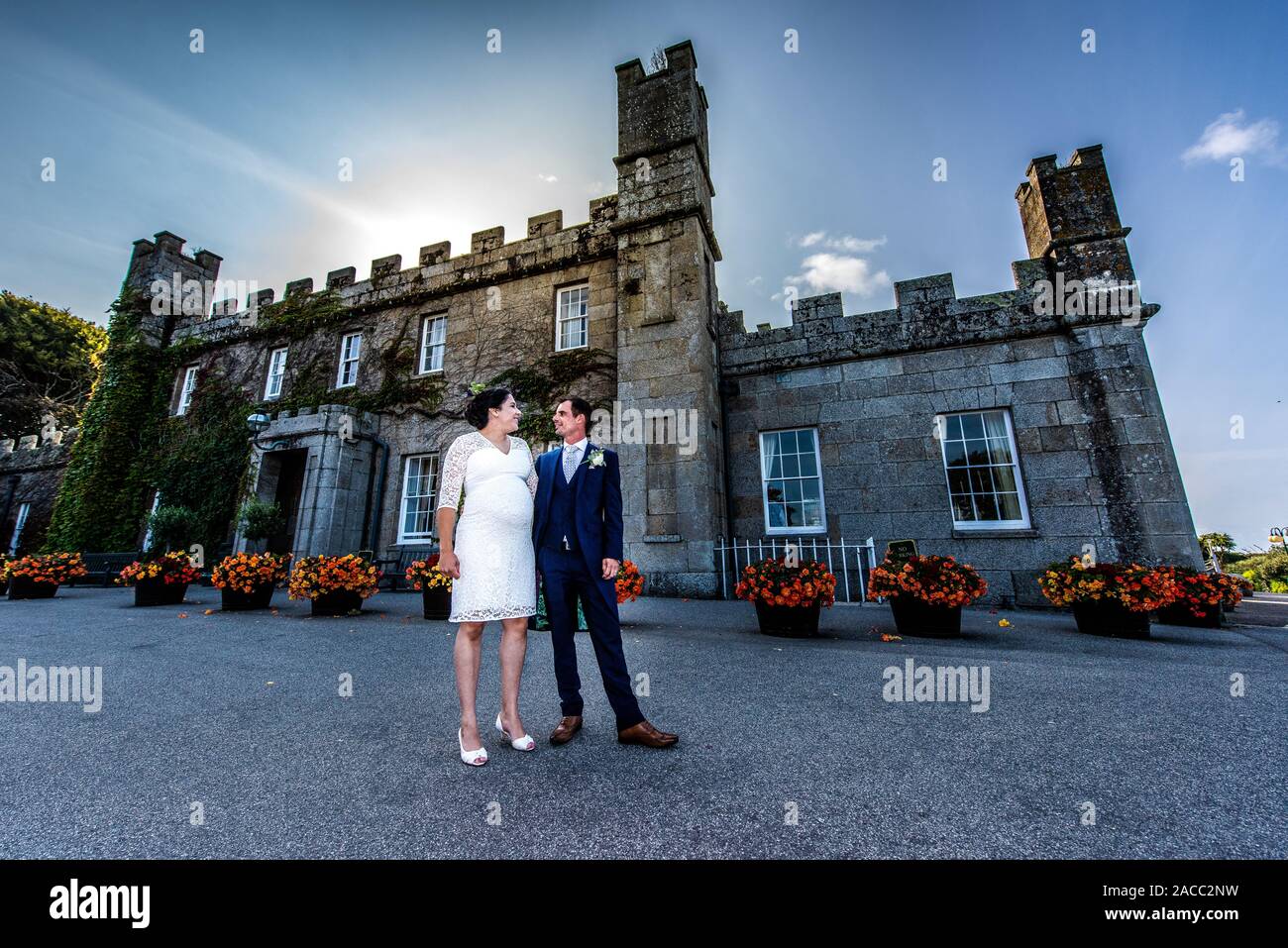 A mixed race couple married at Tregenna Castle Resort and Carbis Bay ...
