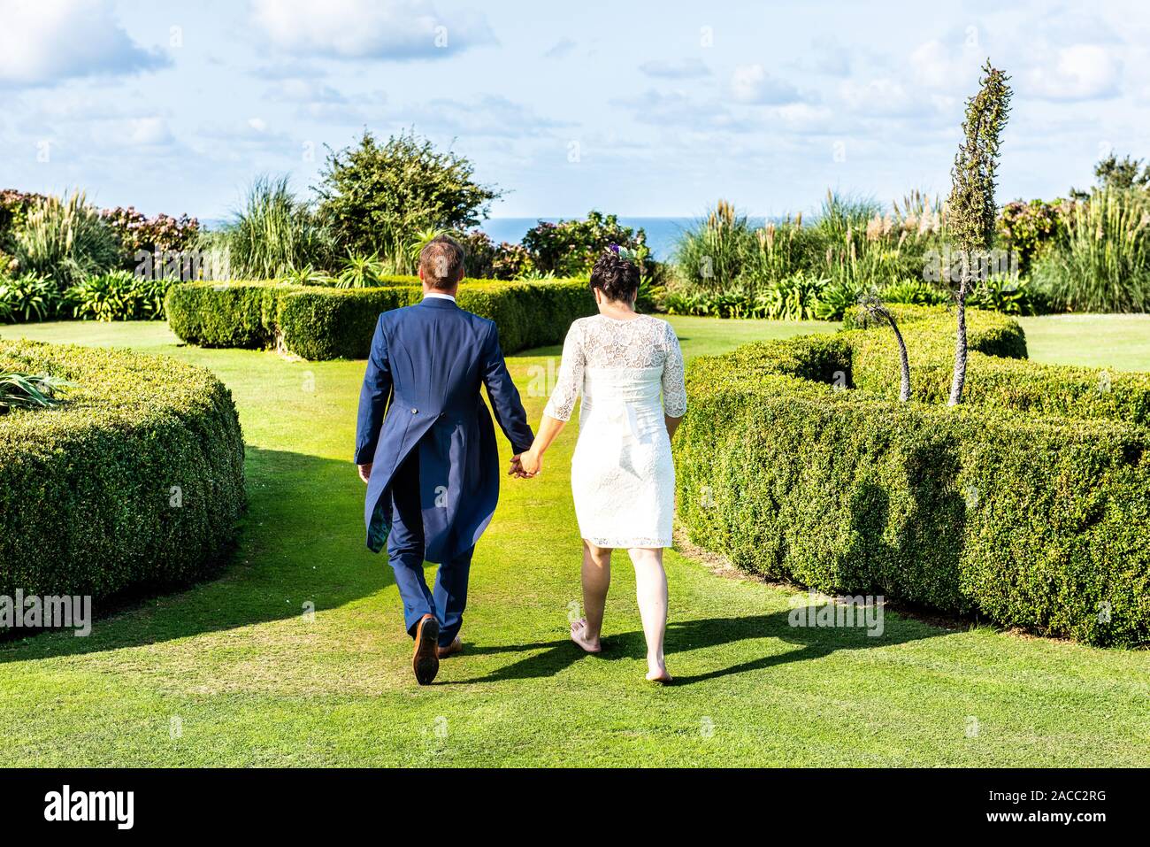 A mixed race couple married at Tregenna Castle Resort and Carbis Bay ...