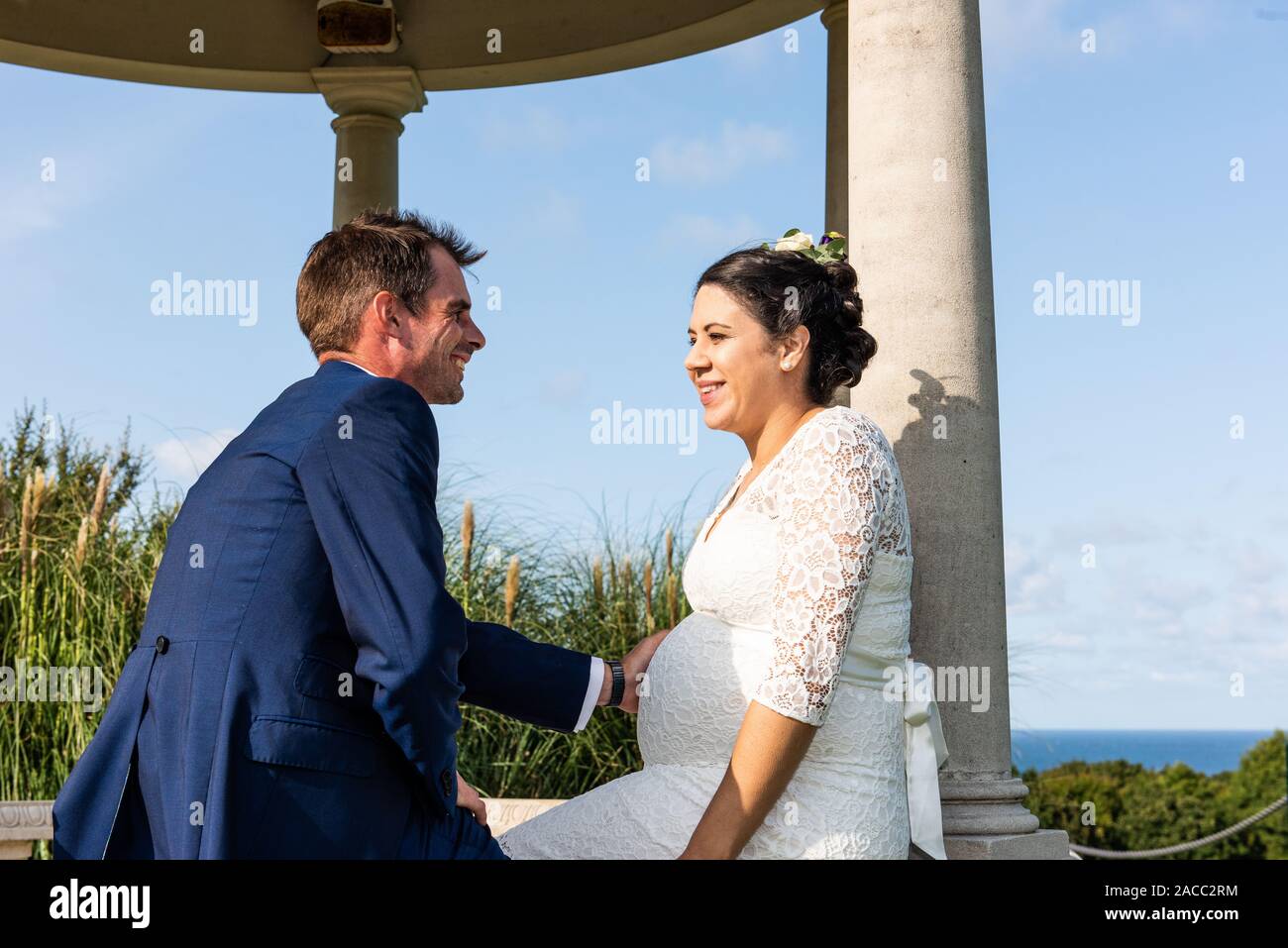 A mixed race couple married at Tregenna Castle Resort and Carbis Bay ...