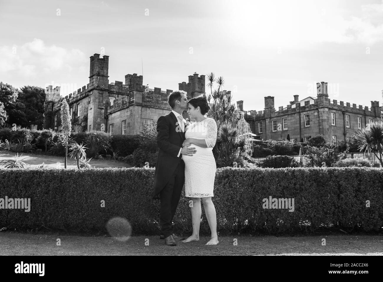 A mixed race couple married at Tregenna Castle Resort and Carbis Bay ...