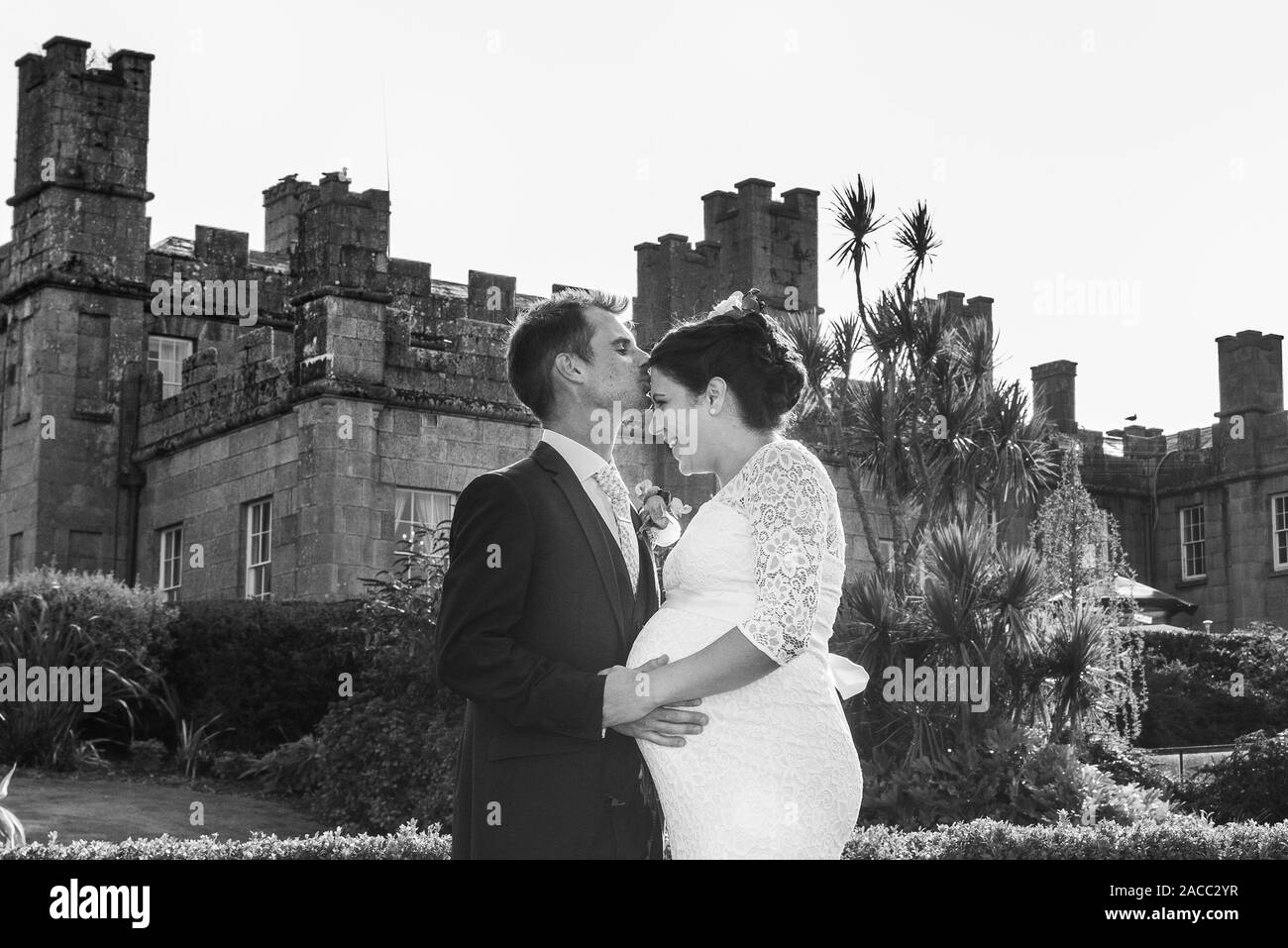 A mixed race couple married at Tregenna Castle Resort and Carbis Bay ...