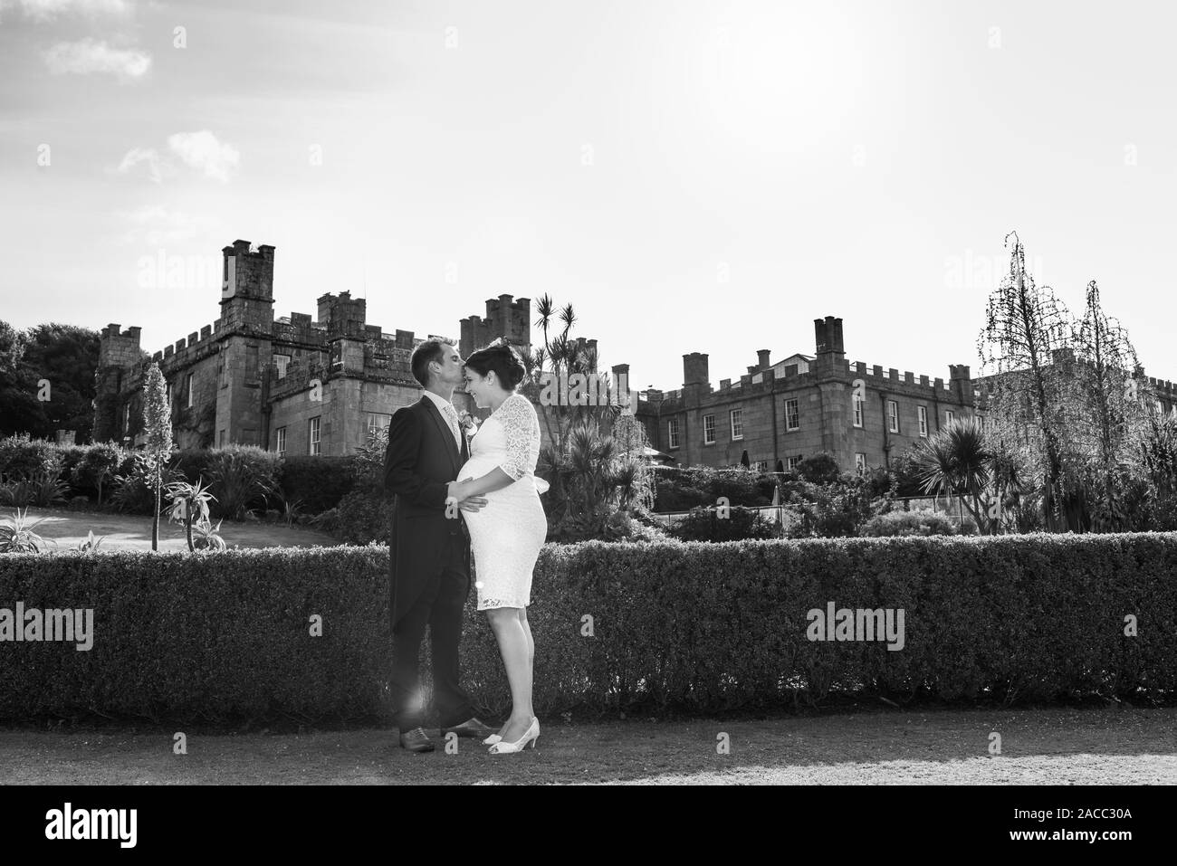 A mixed race couple married at Tregenna Castle Resort and Carbis Bay ...