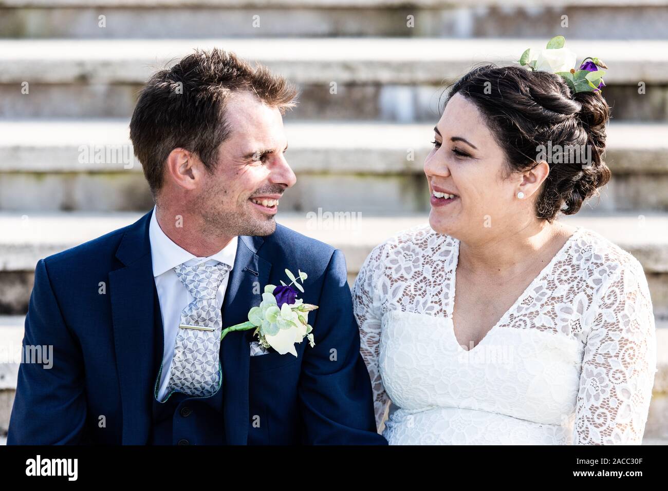 A mixed race couple married at Tregenna Castle Resort and Carbis Bay ...