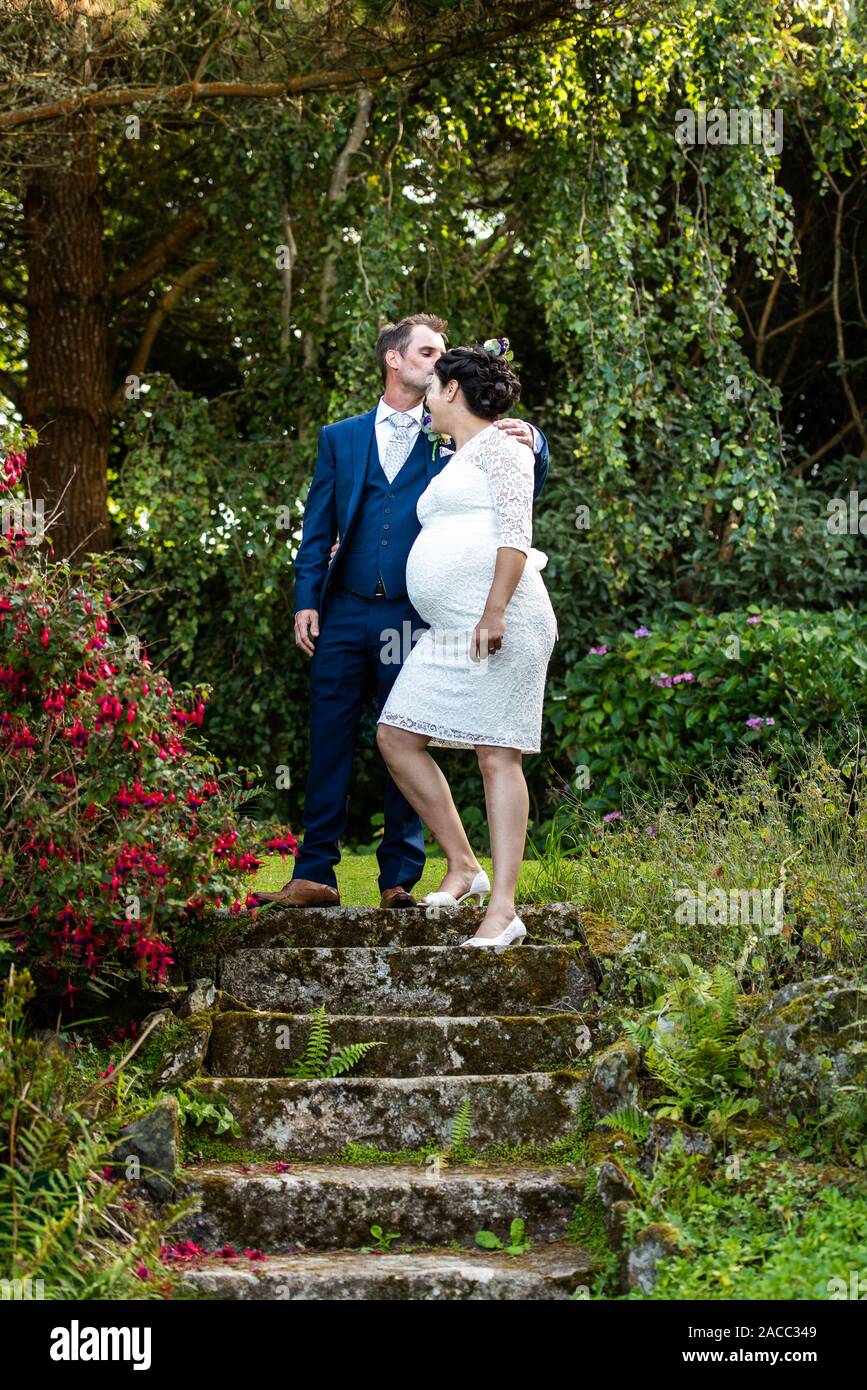 A mixed race couple married at Tregenna Castle Resort and Carbis Bay ...