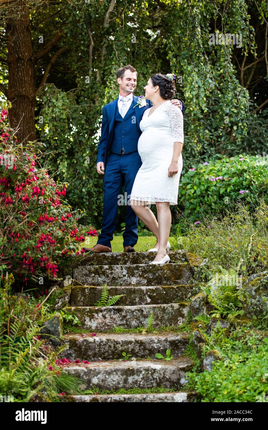 A mixed race couple married at Tregenna Castle Resort and Carbis Bay ...