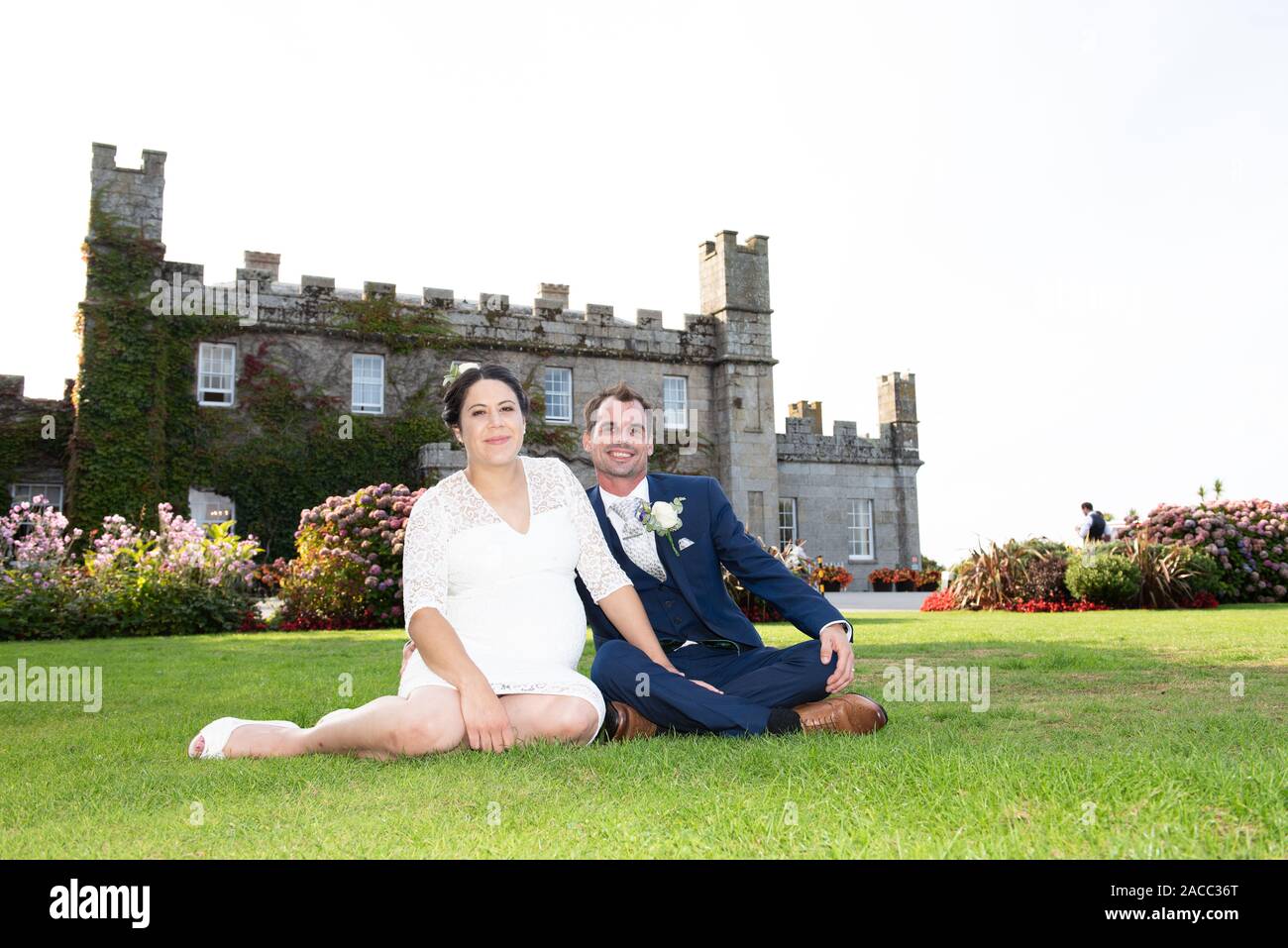 A mixed race couple married at Tregenna Castle Resort and Carbis Bay ...