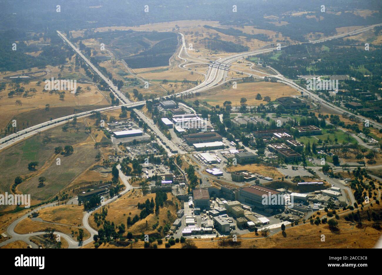 View along the roof of the 2-mile long linear accelerator at Stanford ...