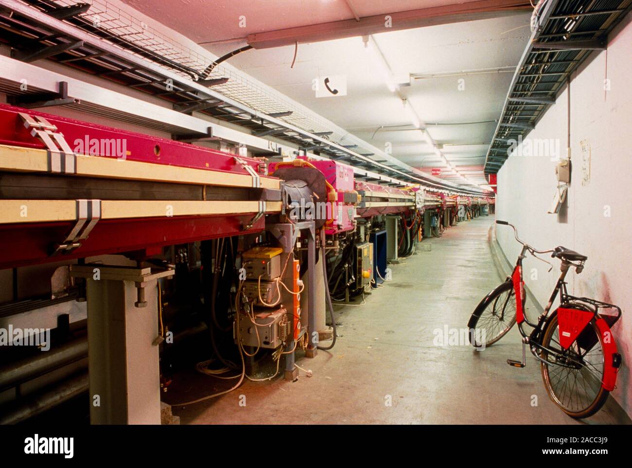 View of part of the tunnel of the PETRA electron/positron accelerator ...