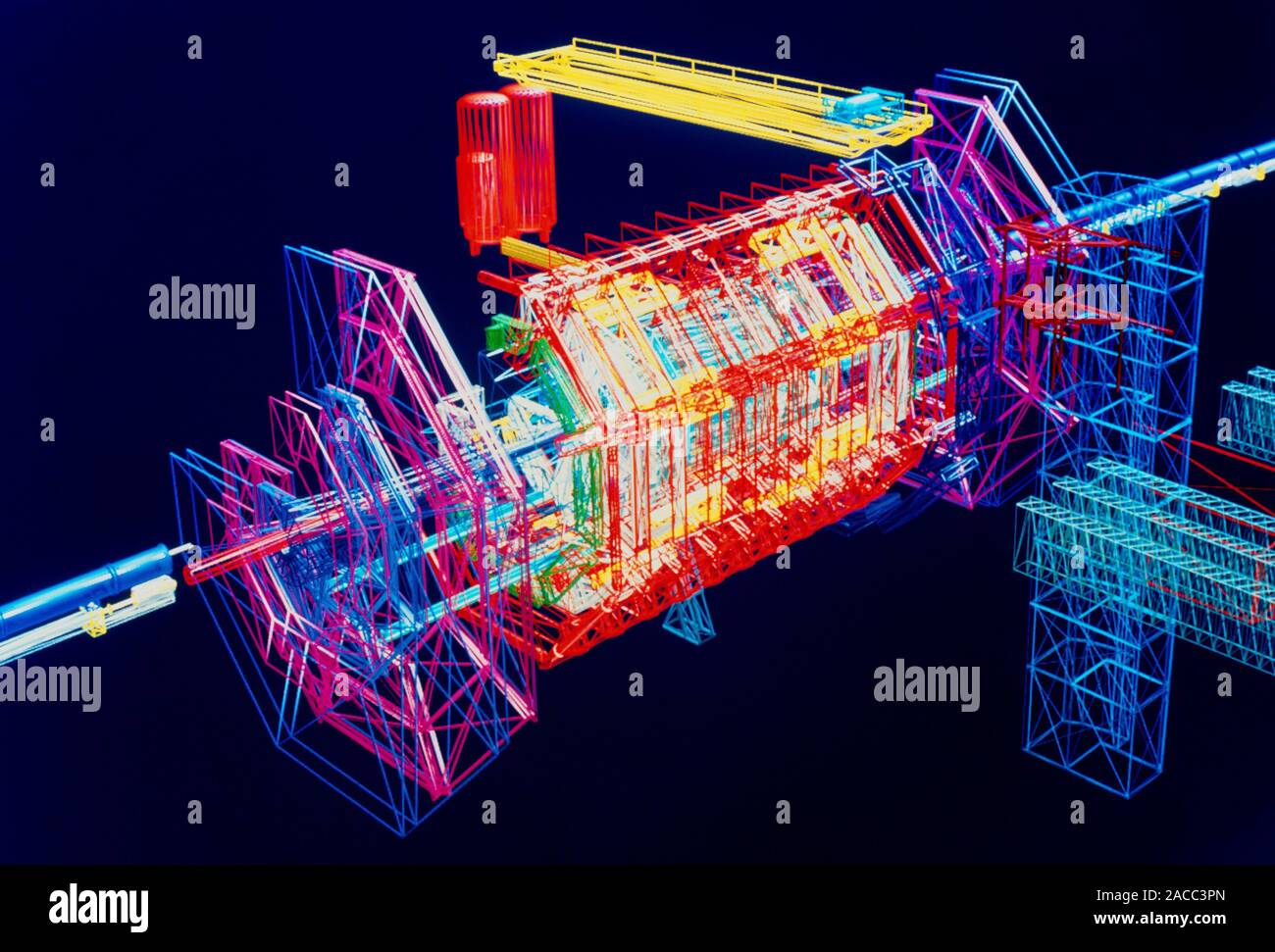 Virtual reality in physics. Computer-generated wire-frame drawing ...