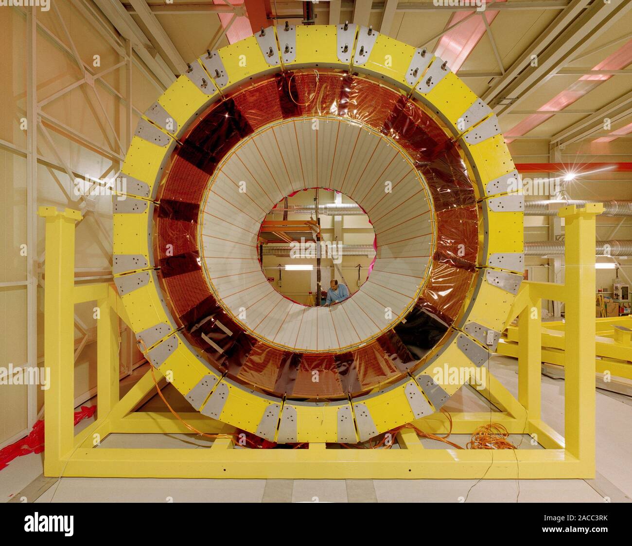 ATLAS detector module under construction. ATLAS is a detector at the ...