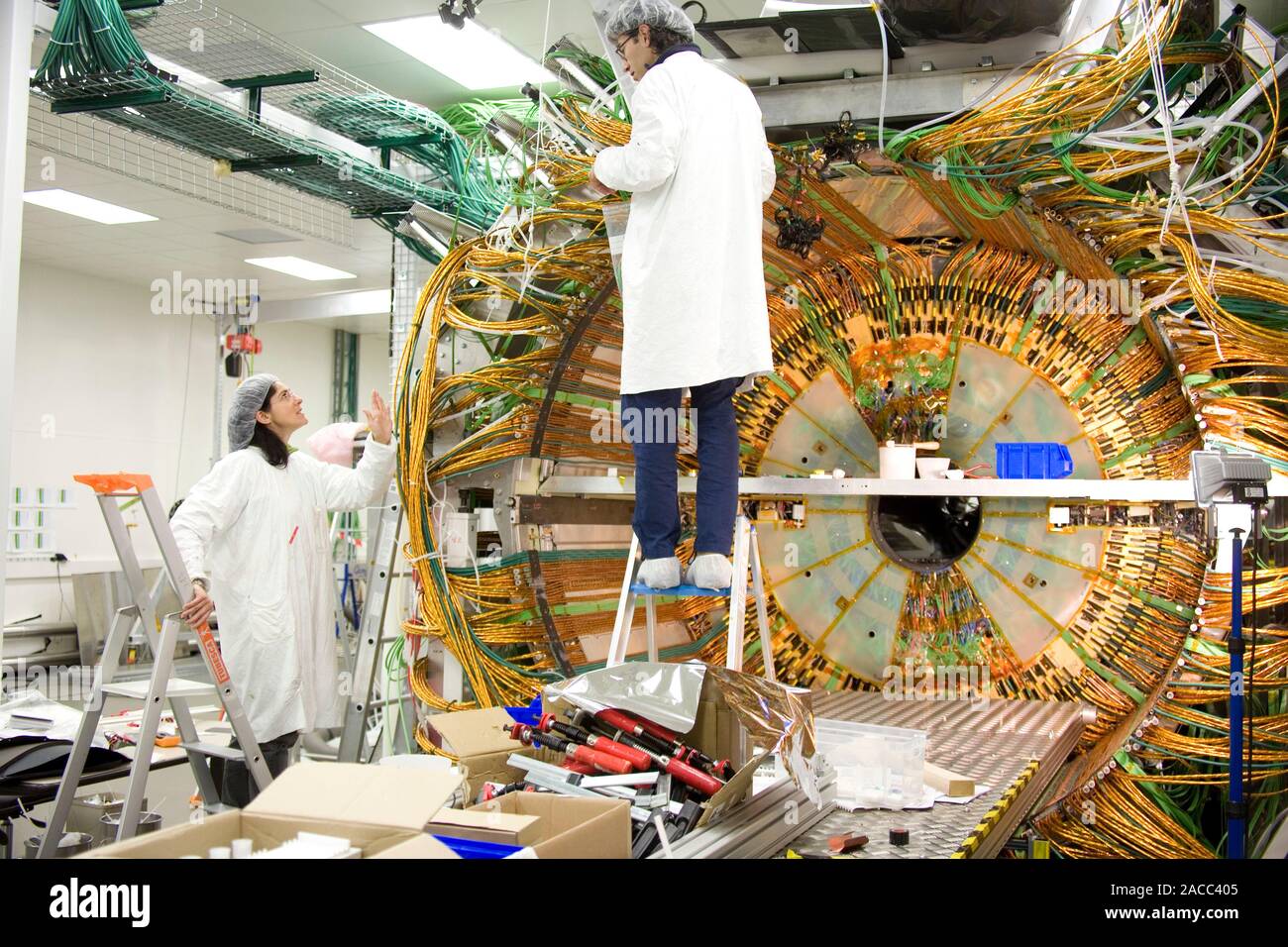 CMS detector being built. The CMS (Compact Muon Solenoid) is a detector ...