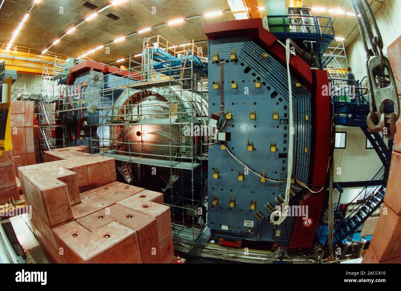 View of the H1 detector of the HERA accelerator under construction in ...