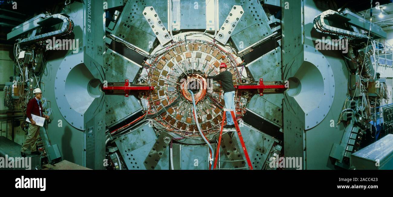 Babar Particle Detector Wide Angle View Of Engineers Working On The Open Babar Particle