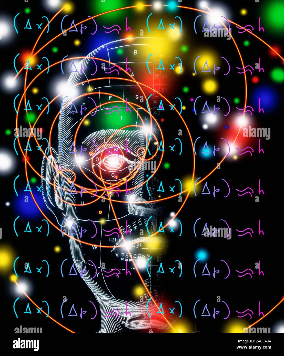 Particle tracks. Conceptual computer illustration depicting the ...