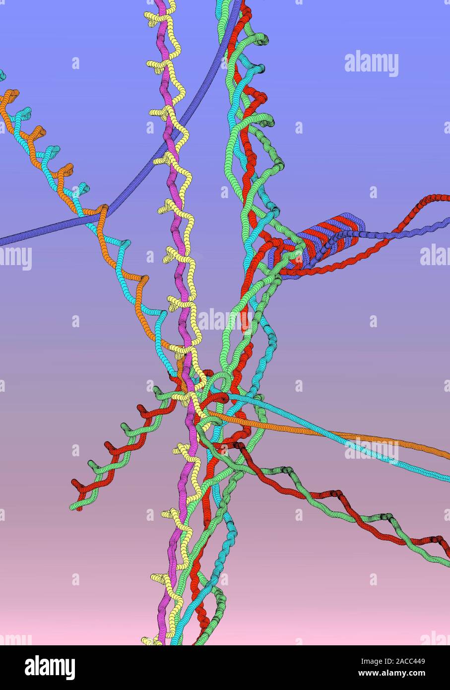 Molecular collisions. Computer model of molecules colliding in a 2 ...