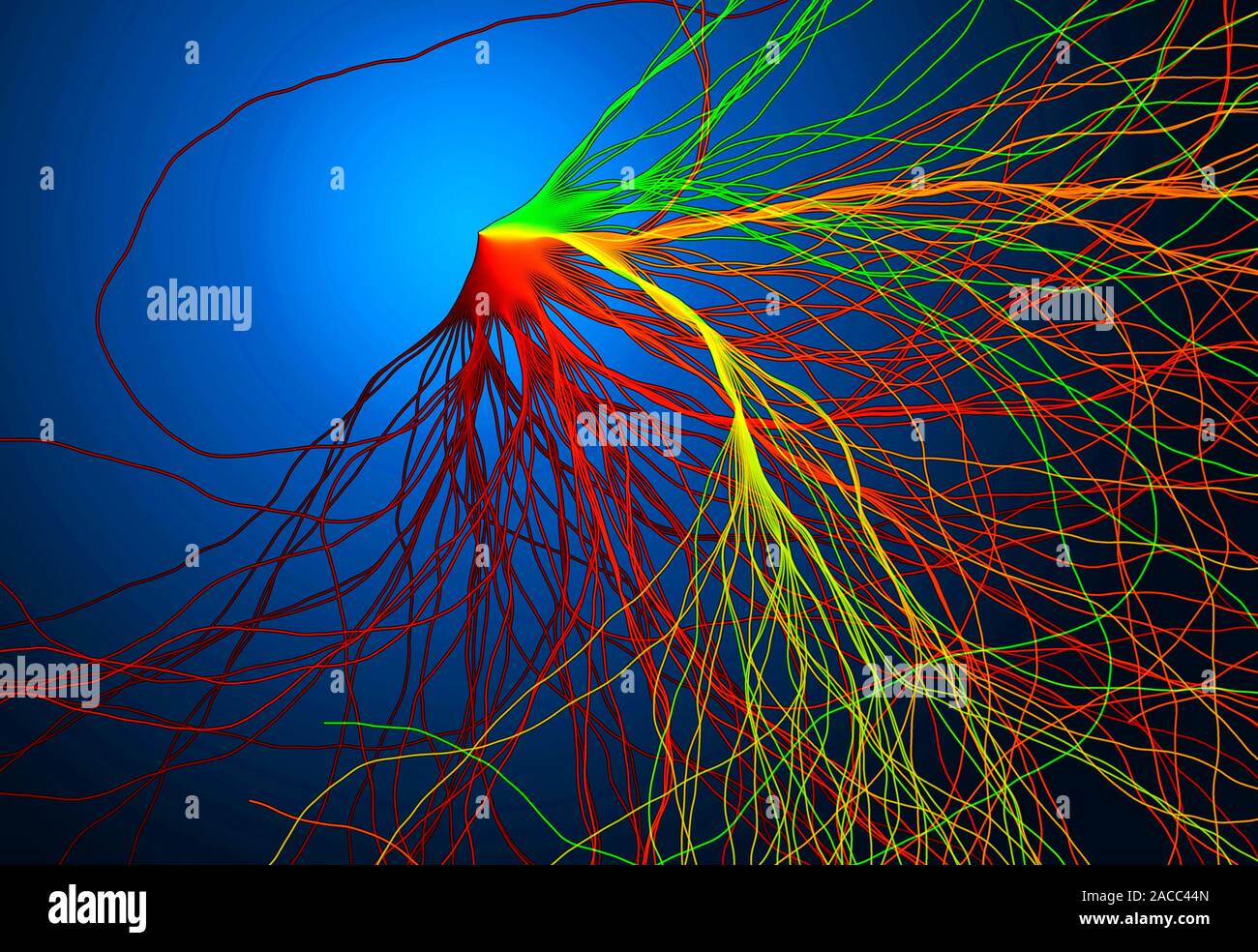 Electron flow. Computer model of electron flow in a 2-dimensional ...