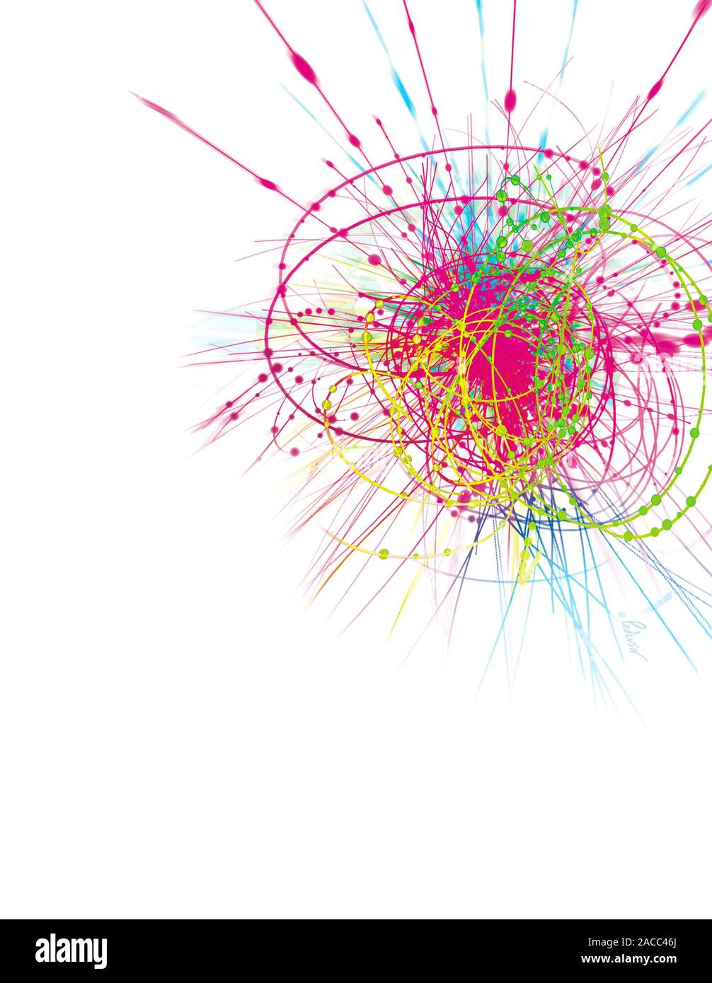 Particle Collision Conceptual Computer Artwork Of Colliding Particles