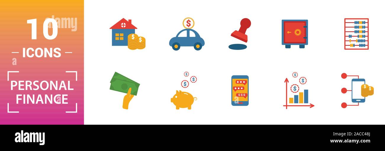 Personal Finance icon set. Include creative elements personal income ...