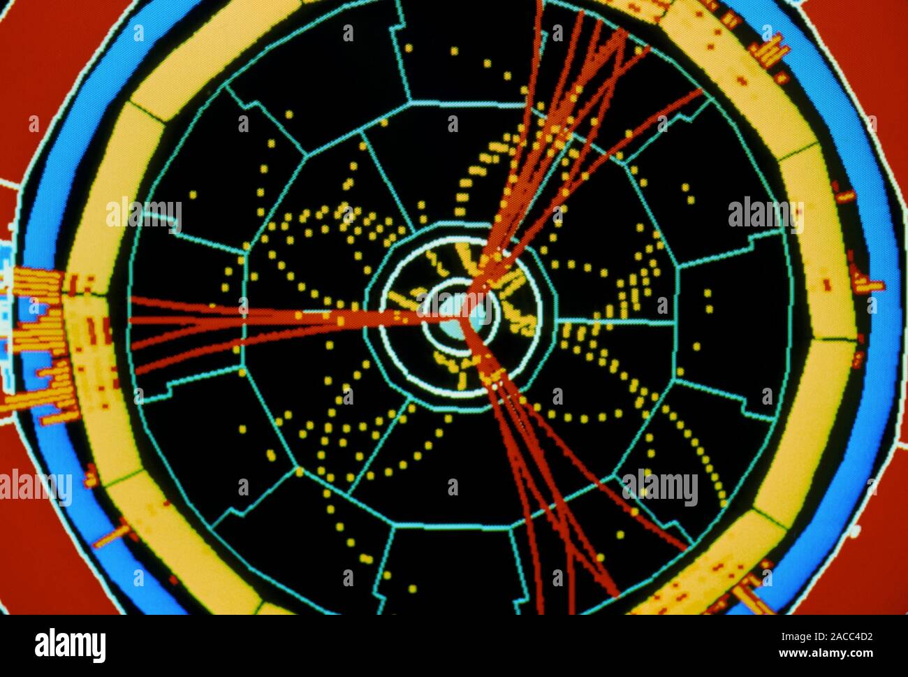 Three Jet Event Computer Display Of A Particle Collision In The Aleph