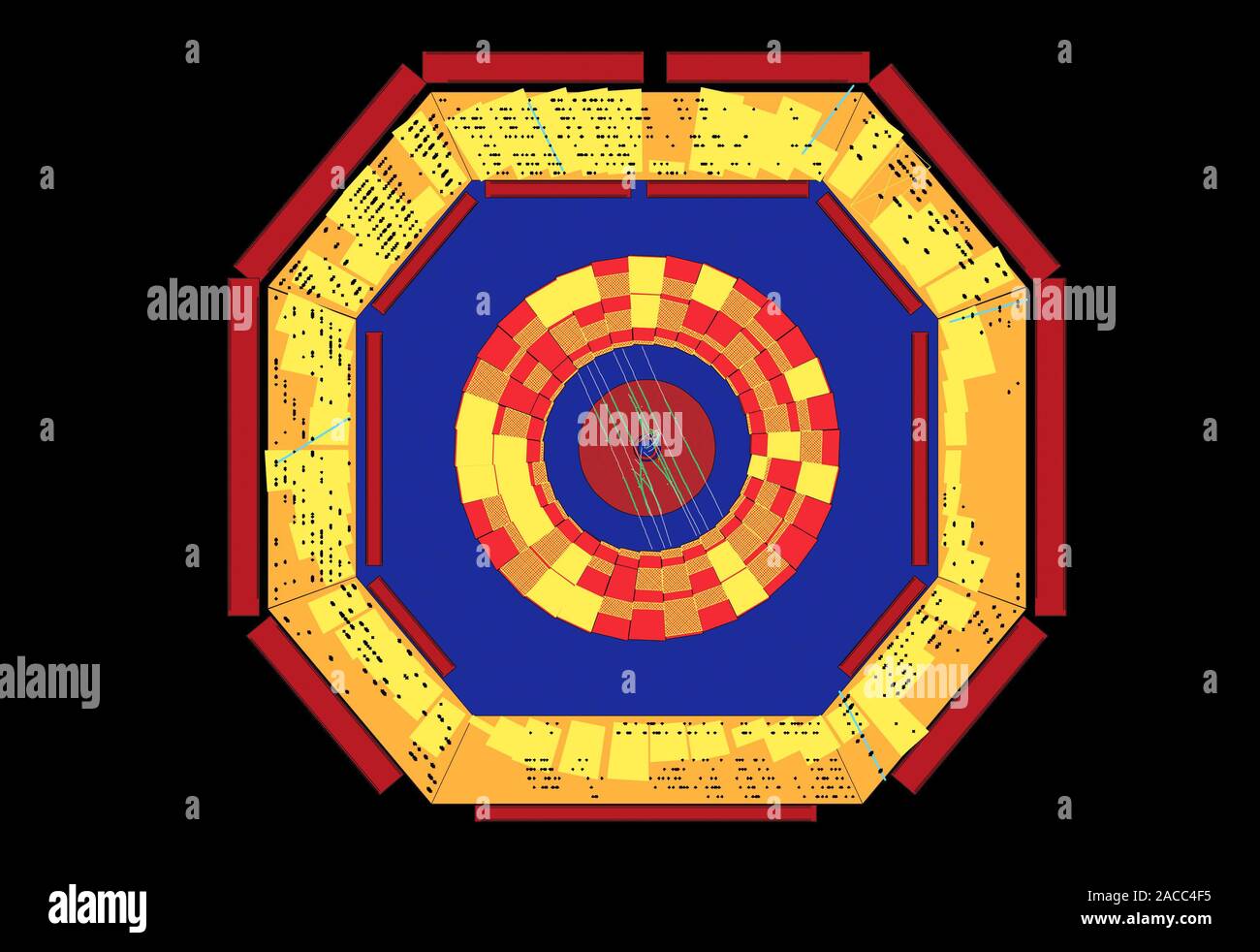 A shower of cosmic ray muons streams through the ZEUS detector at DESY ...