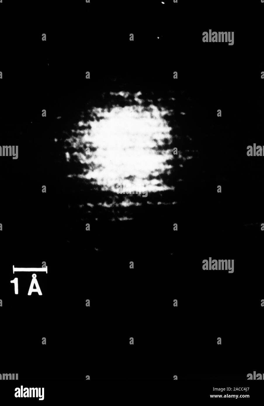 Scanning transmission electron micrograph (STEM) of a single atom of ...