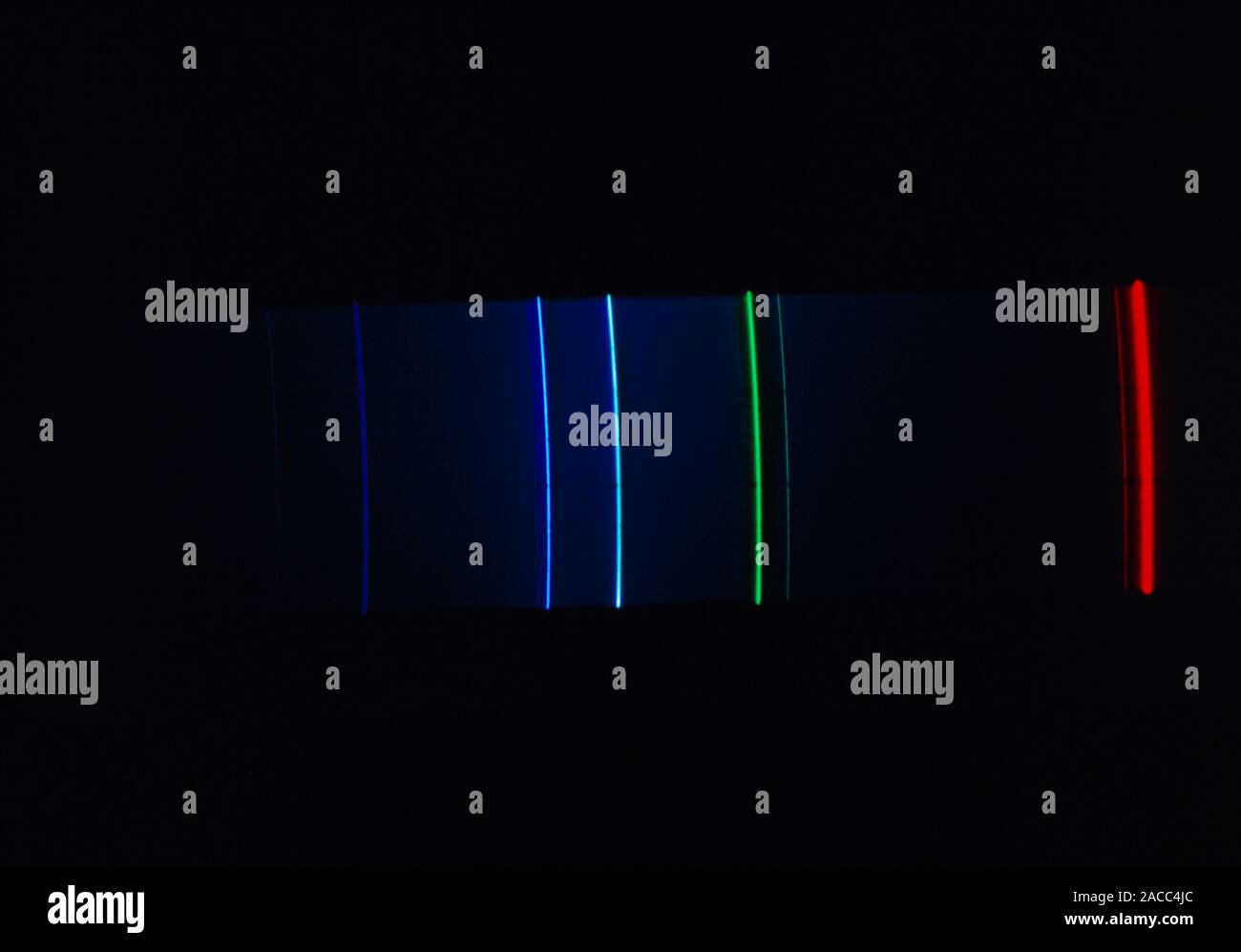 Emission spectrum of cadmium. When atoms of an element are excited (for ...