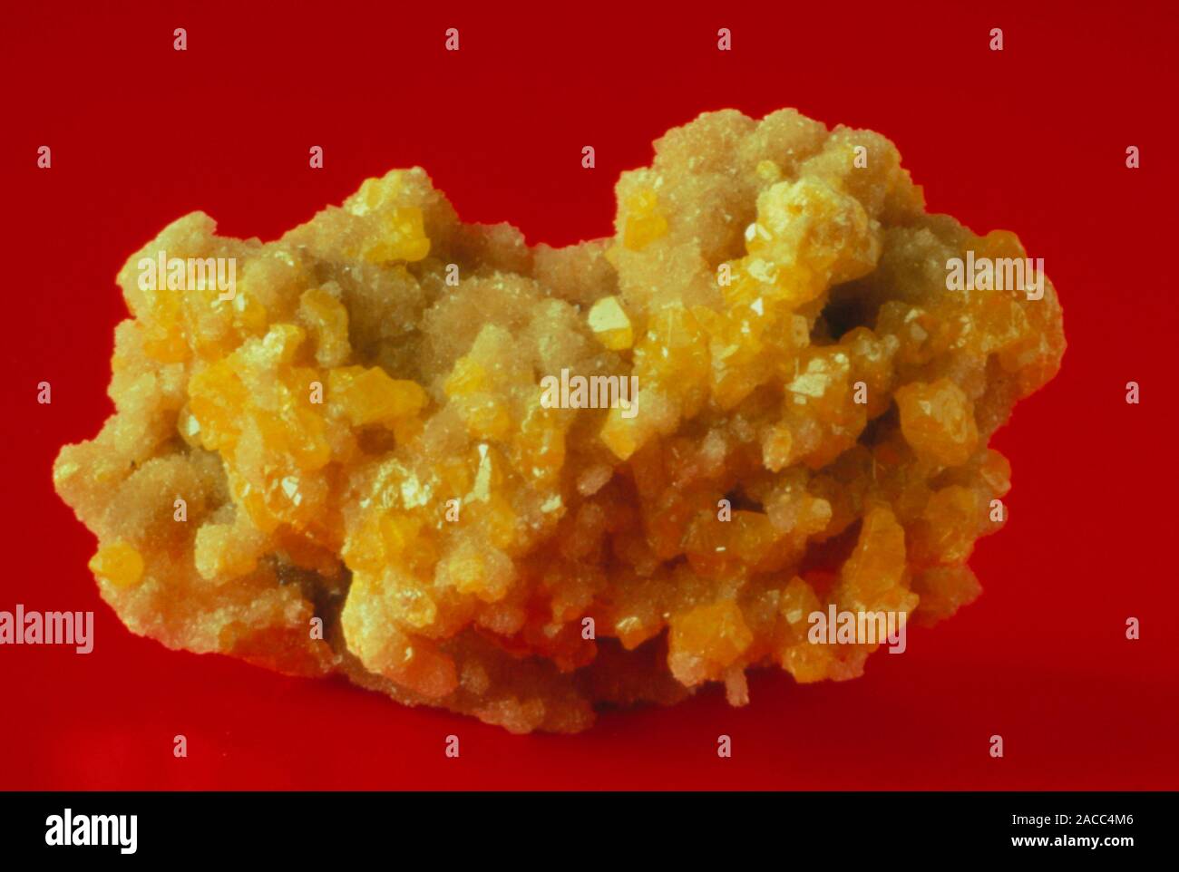 Macrophotograph of native sulphur. Sulphur is a yellow, brittle ...