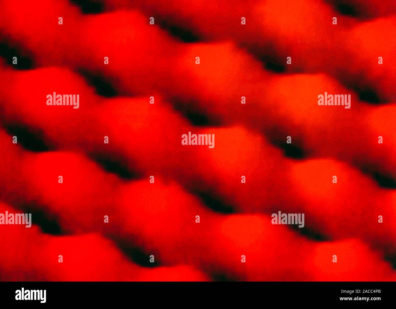 Graphite. Coloured scanning tunnelling micrograph (STM) of the surface ...