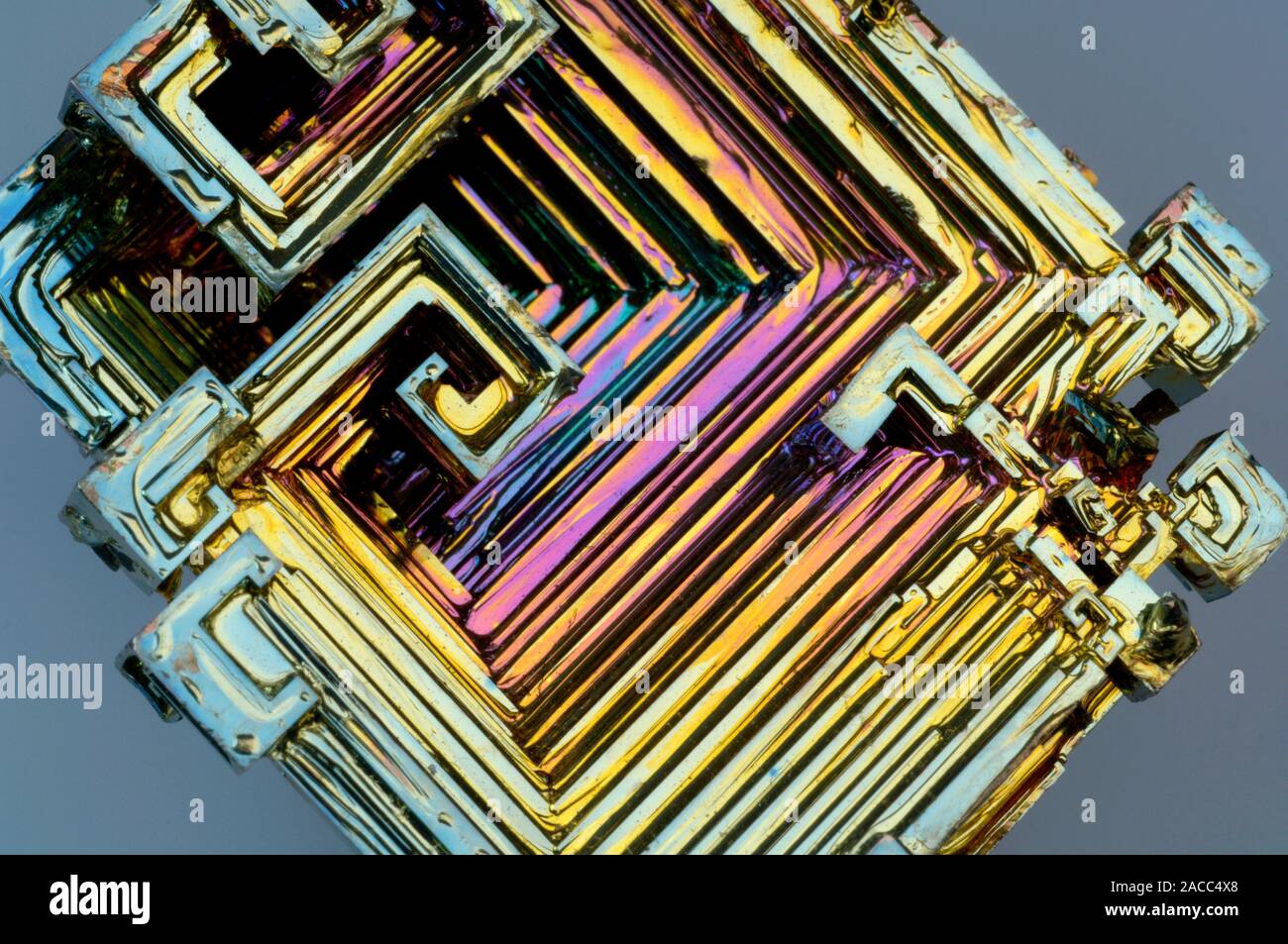 Bismuth crystal. Bismuth is a heavy, brittle, crystalline metal. This ...