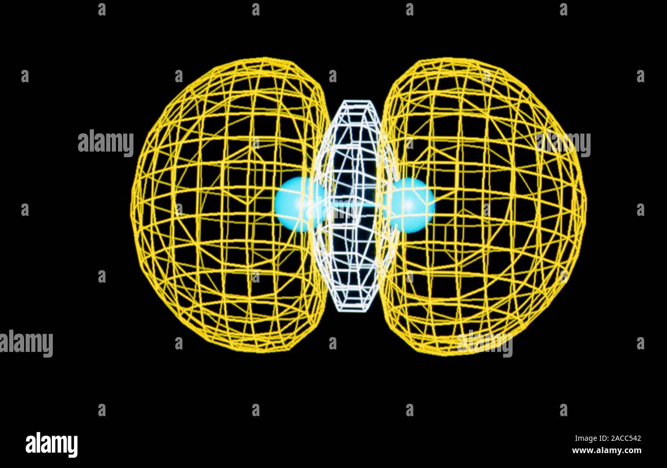 Computer graphics represenation of the molecular structure of nitrogen ...