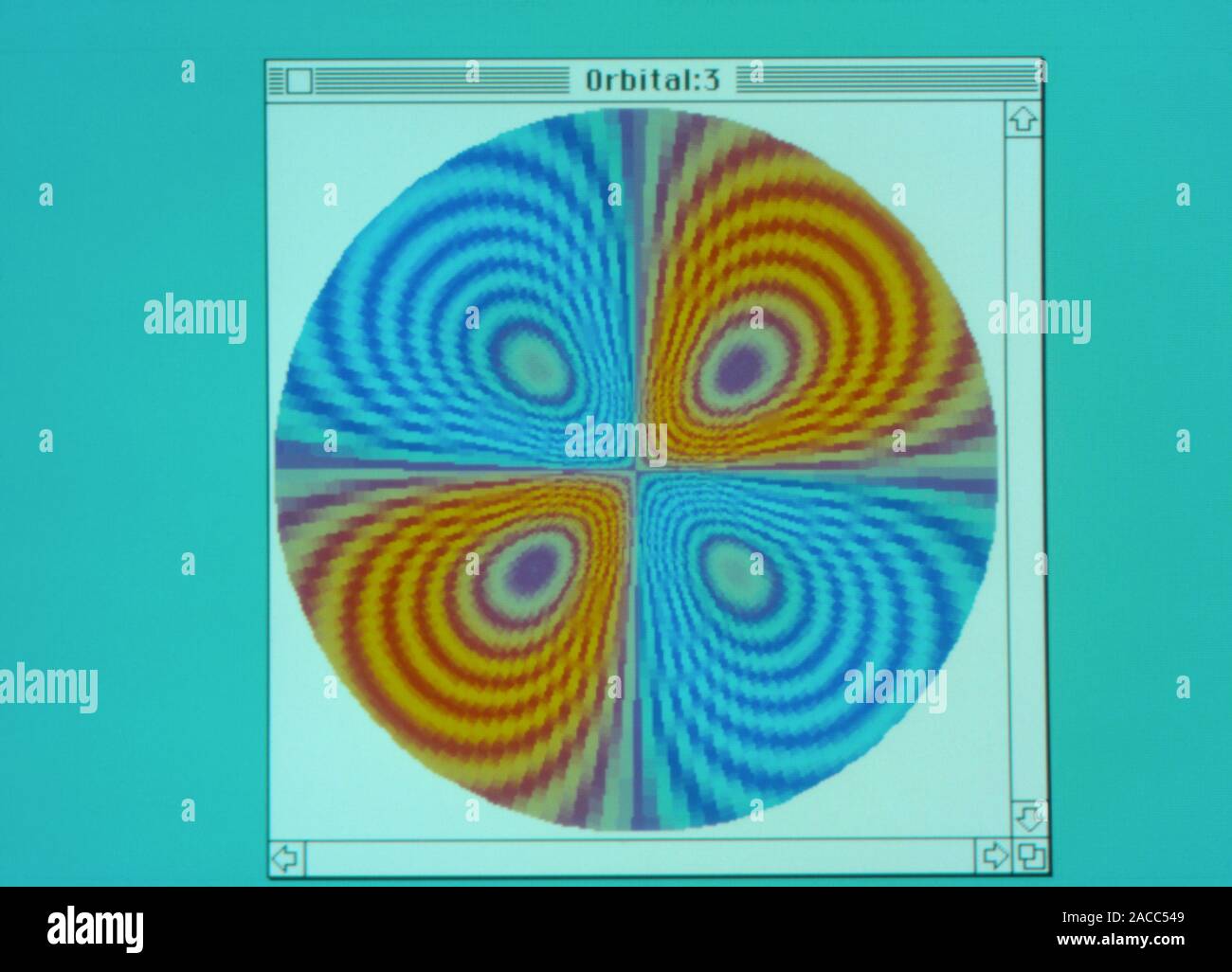 Atomic orbitals. Computer display of an electronic orbital of the ...