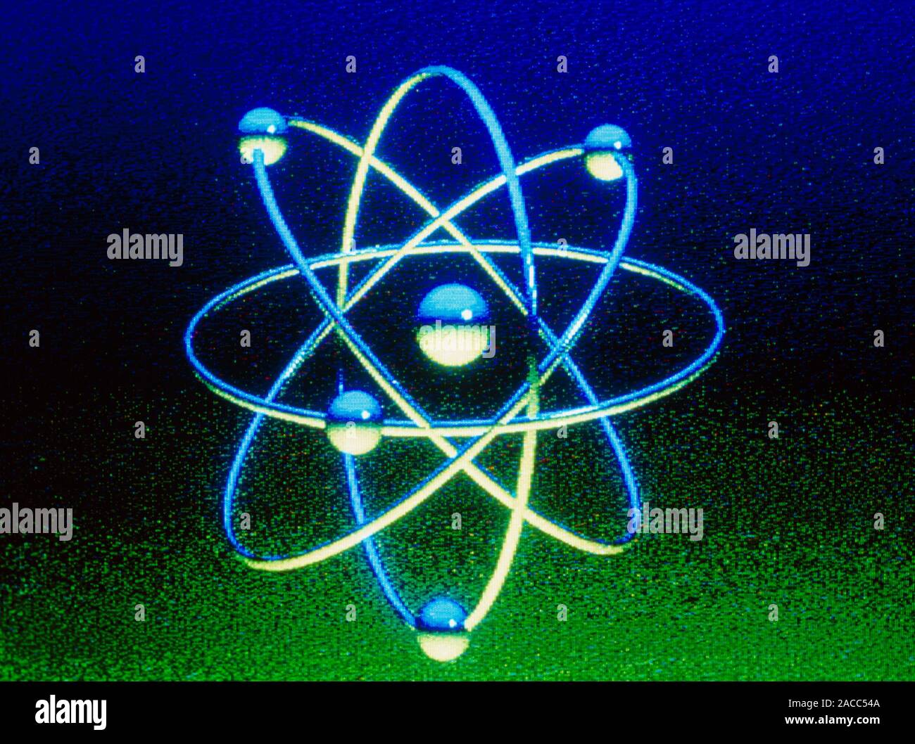Beryllium atom. Computer-digitised illustration of a single atom of ...