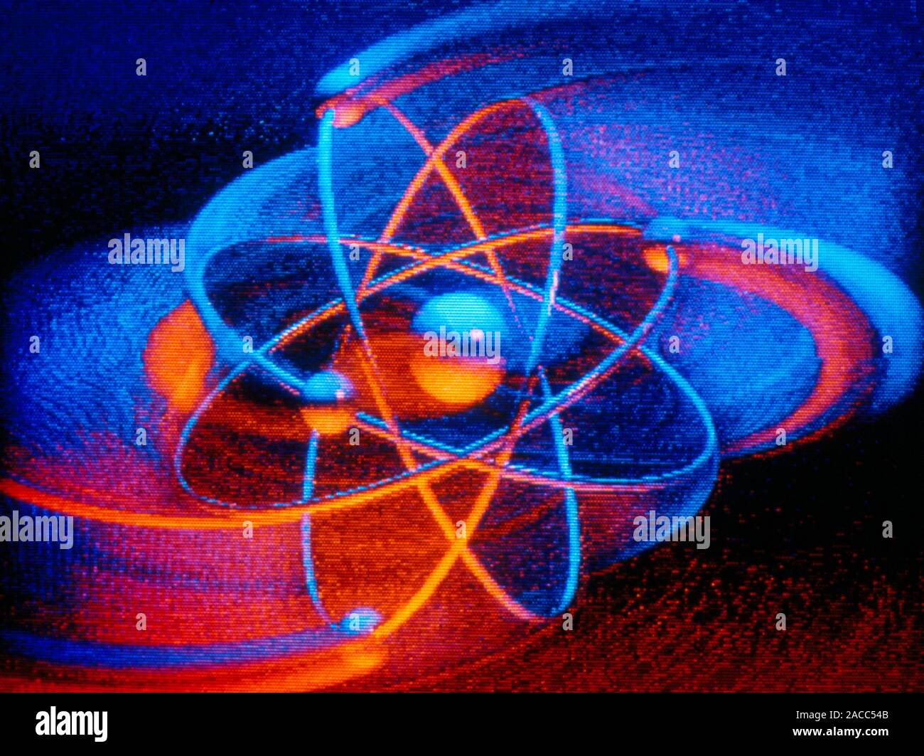 Beryllium atom. Computer-digitised illustration of a single atom of ...