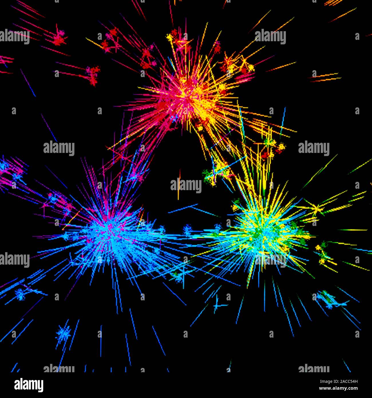 Visualisation of how a proton is produced from three quarks. The proton ...