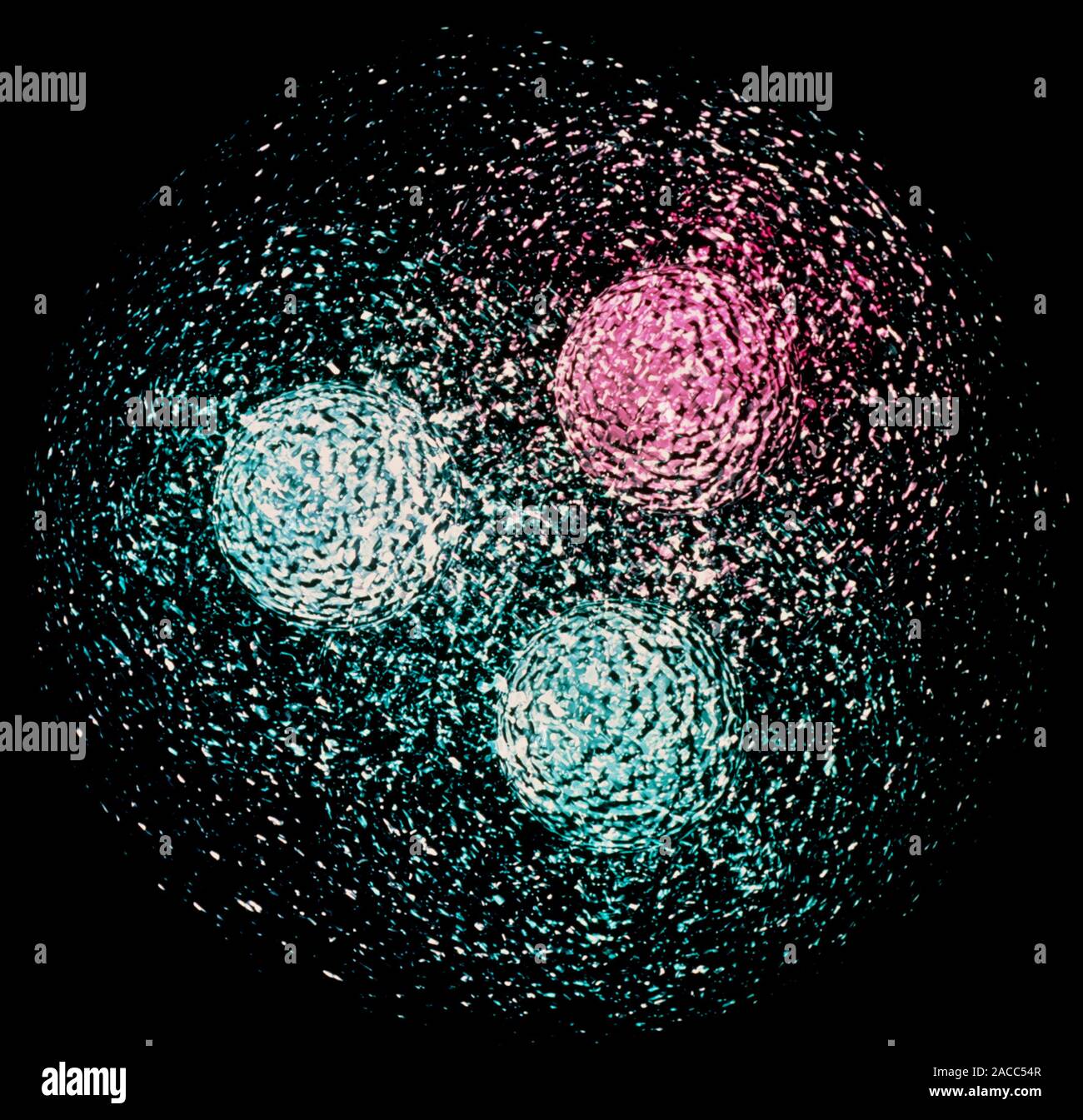 Quark structure of the proton. Computer visualisation of the structure ...
