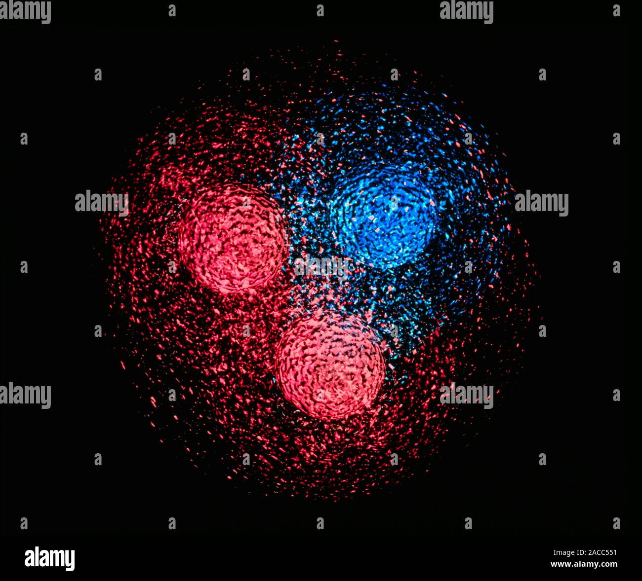 Quark structure of the neutron. Computer visualisation of the structure ...