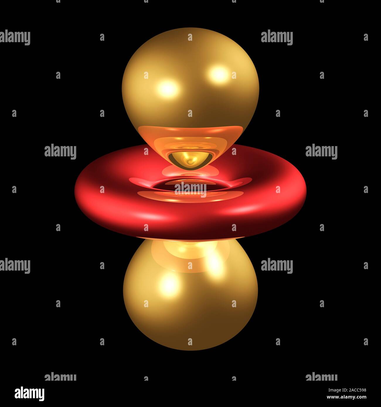 3dz2 electron orbital, computer model. An electron orbital is a region ...
