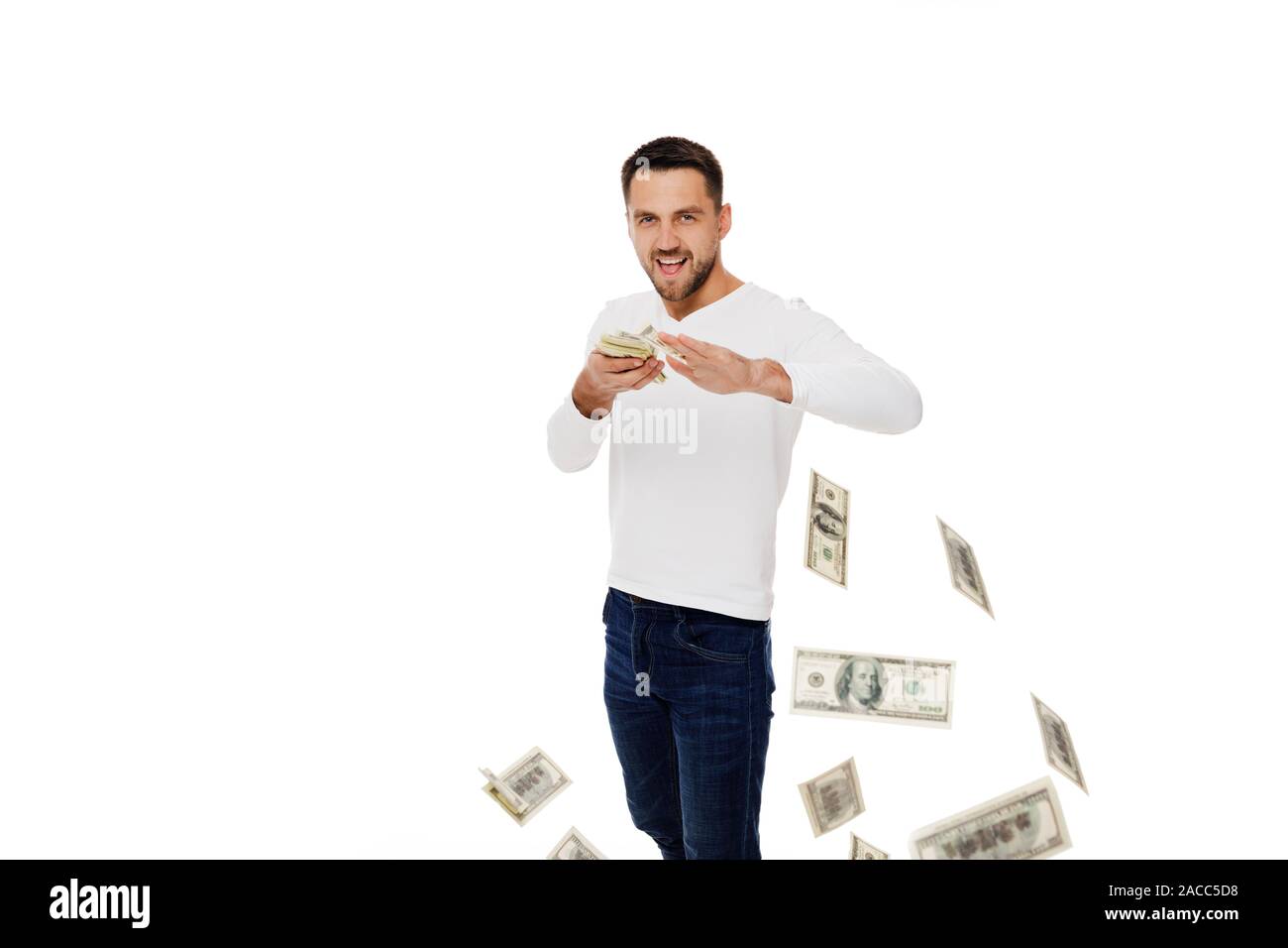 Happy Rich Man Throwing Money High Resolution Stock Photography and ...