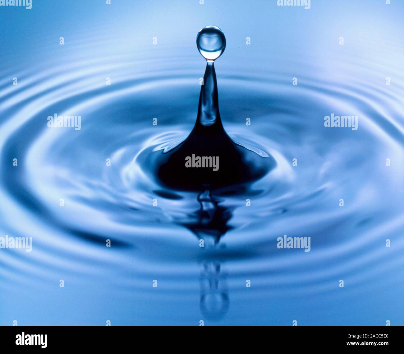 Water drop impact. High-speed photograph of a water drop impacting on a ...