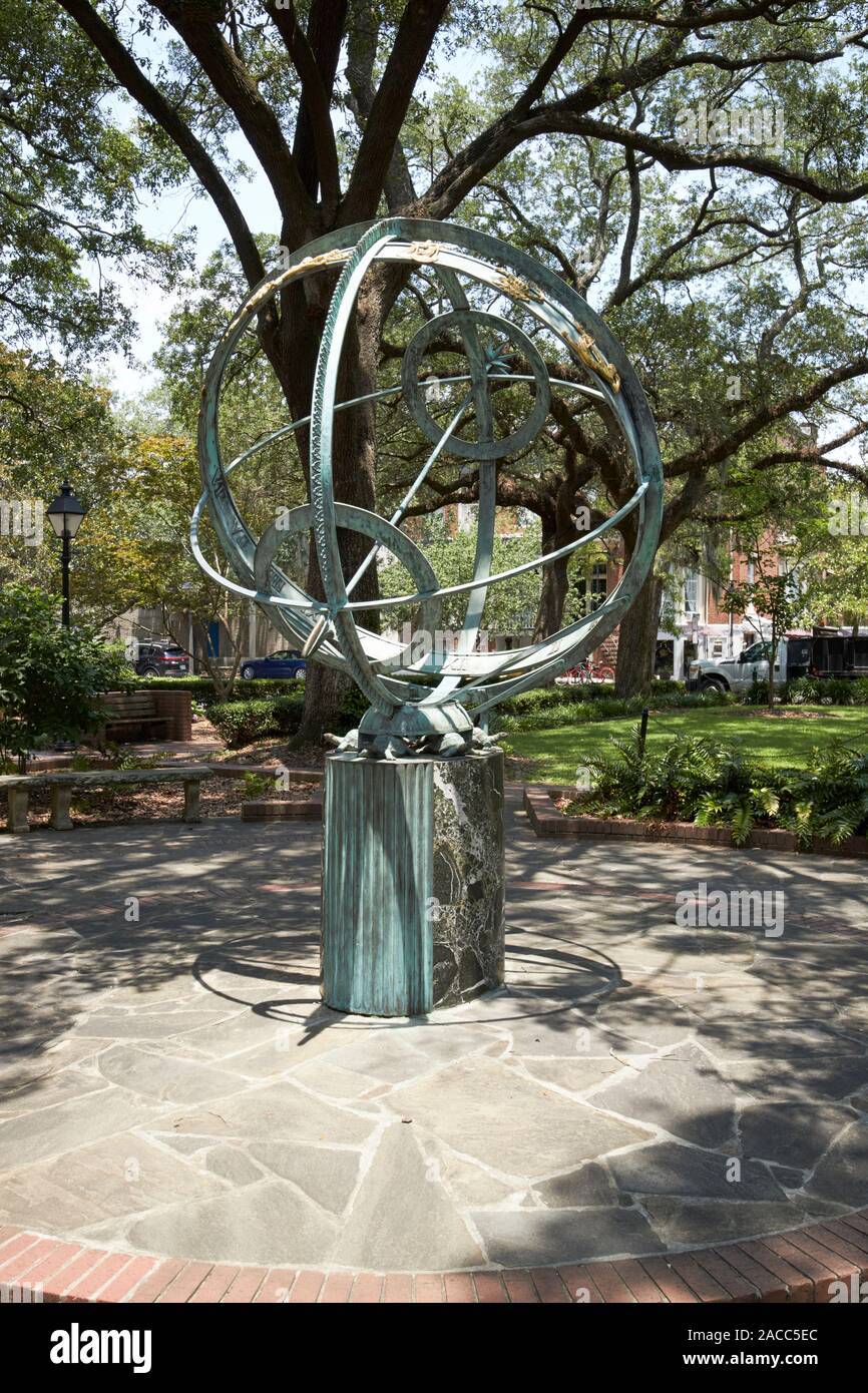 iron armillary sphere in troup square savannah georgia usa Stock Photo ...